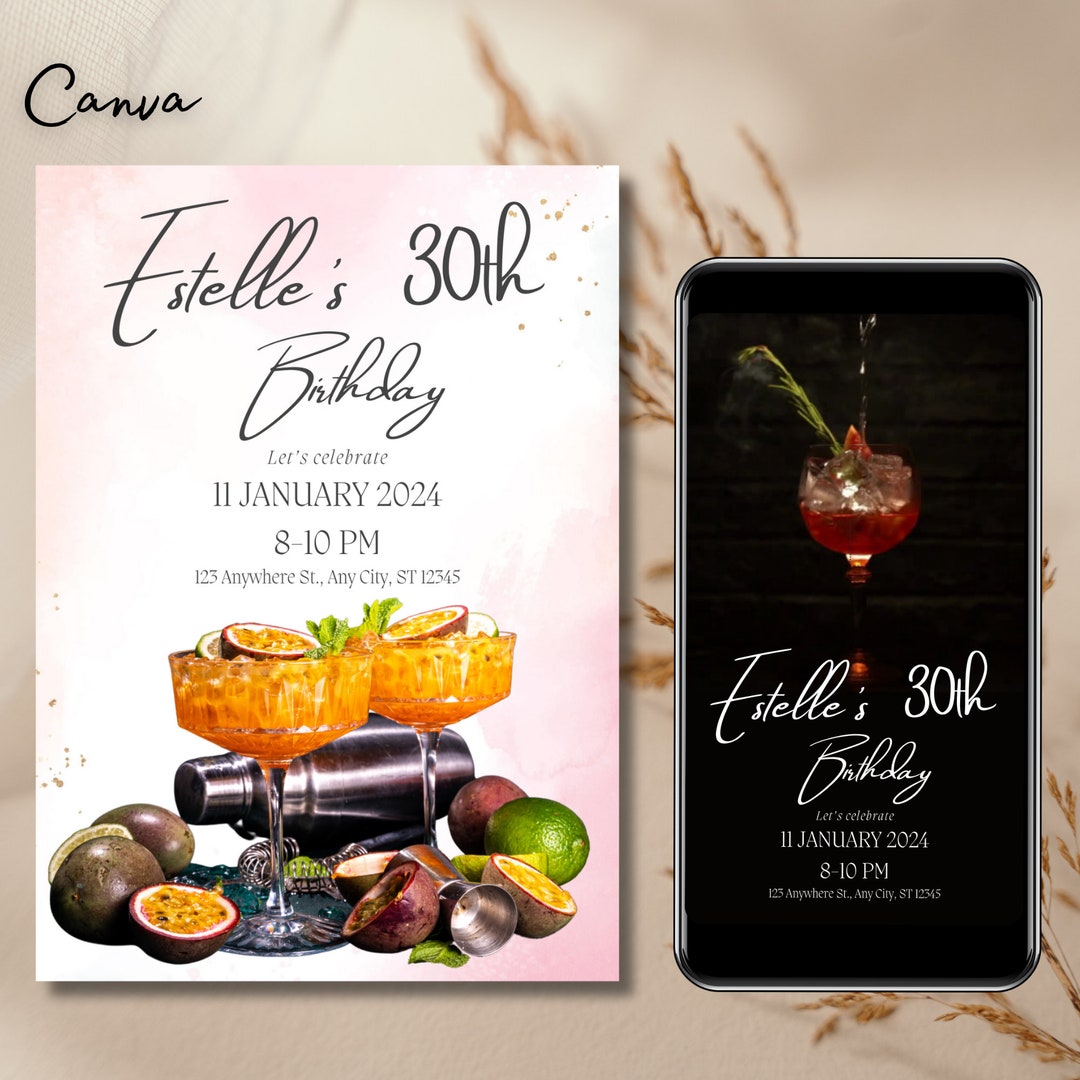 Cocktail Party Invitation: Virtual Happy Hour, Birthday Celebration ...