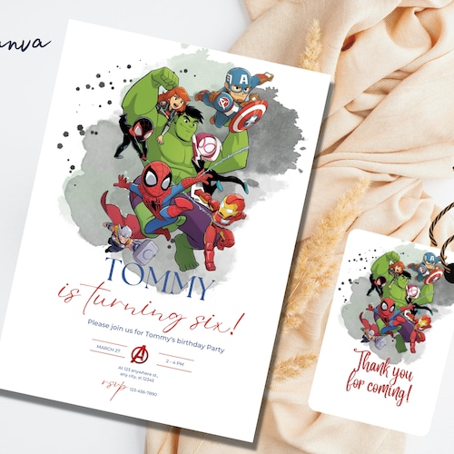 Editable Avengers Birthday Invitation Template Printable - Etsy