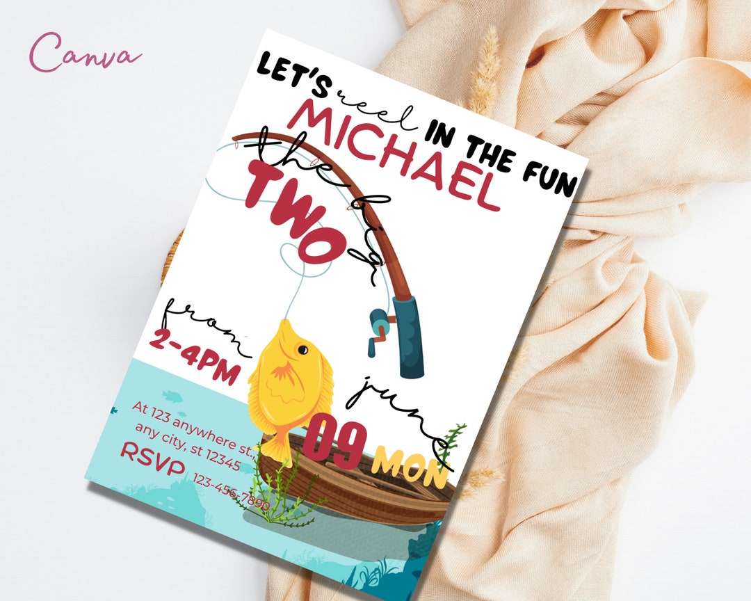 Fishing Invitation, Fishing Birthday Invitation, Fishing Party, Fish ...