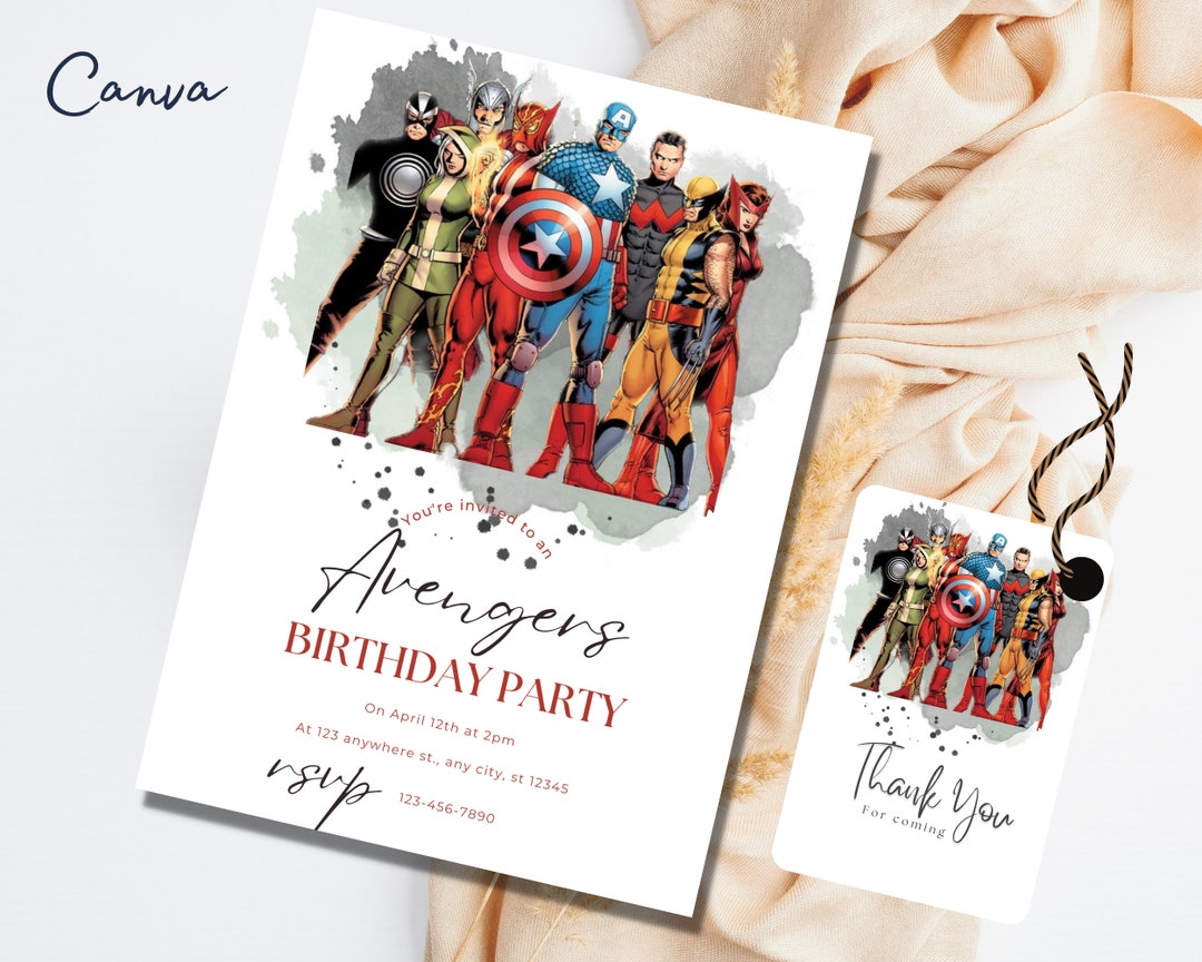 Avengers Birthday Party Invitation Template, Avengers Birthday ...