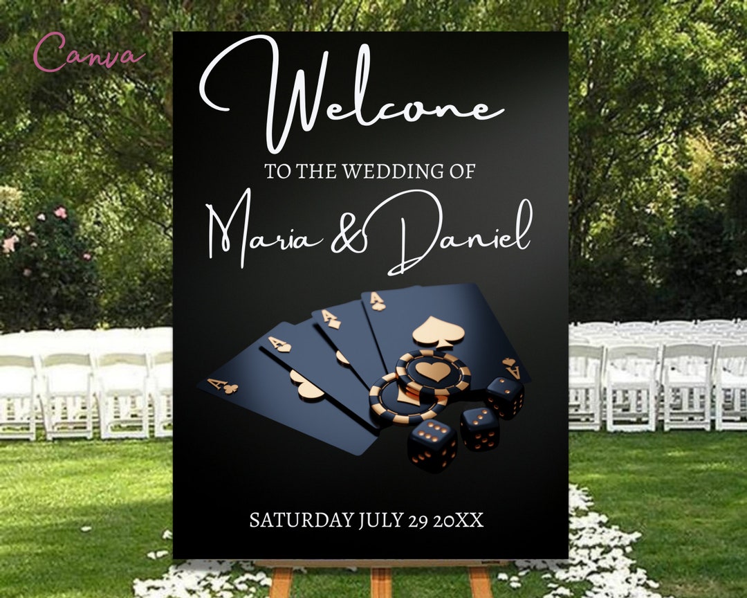 Casino Birthday Welcome Sign: Editable Poker Party Poster (digital ...