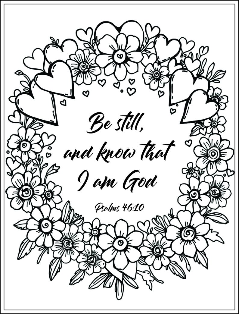 Relaxing Bible Study Coloring Pages, PDF Coloring Page, Bible Study ...
