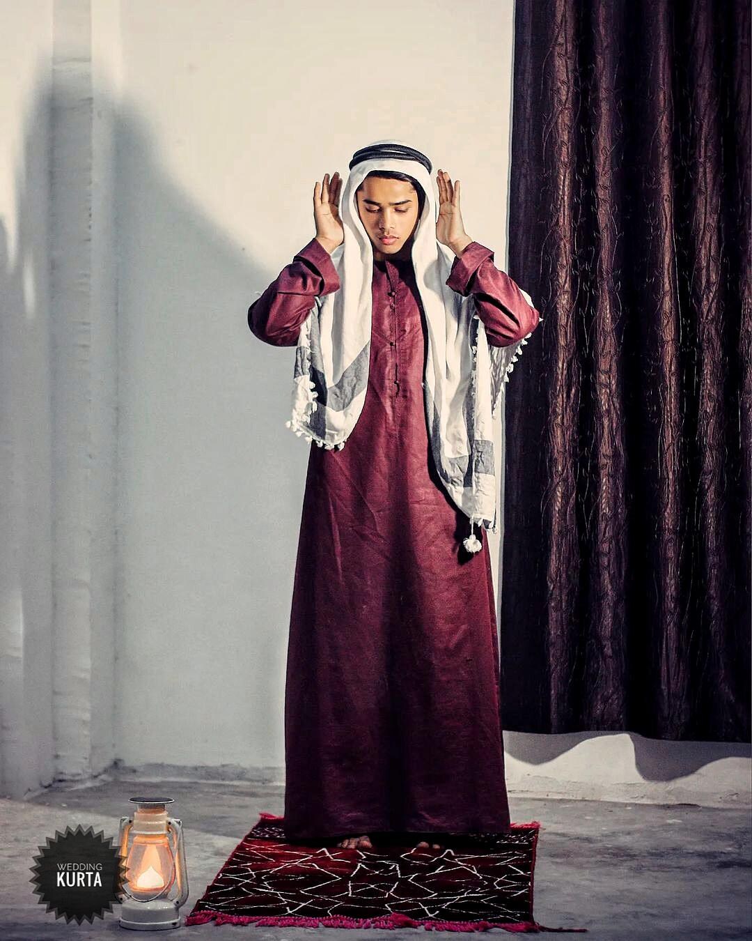 Indian Ethnic Long Sleeve Jubba | Namaz Jubba for Men | Full Length ...