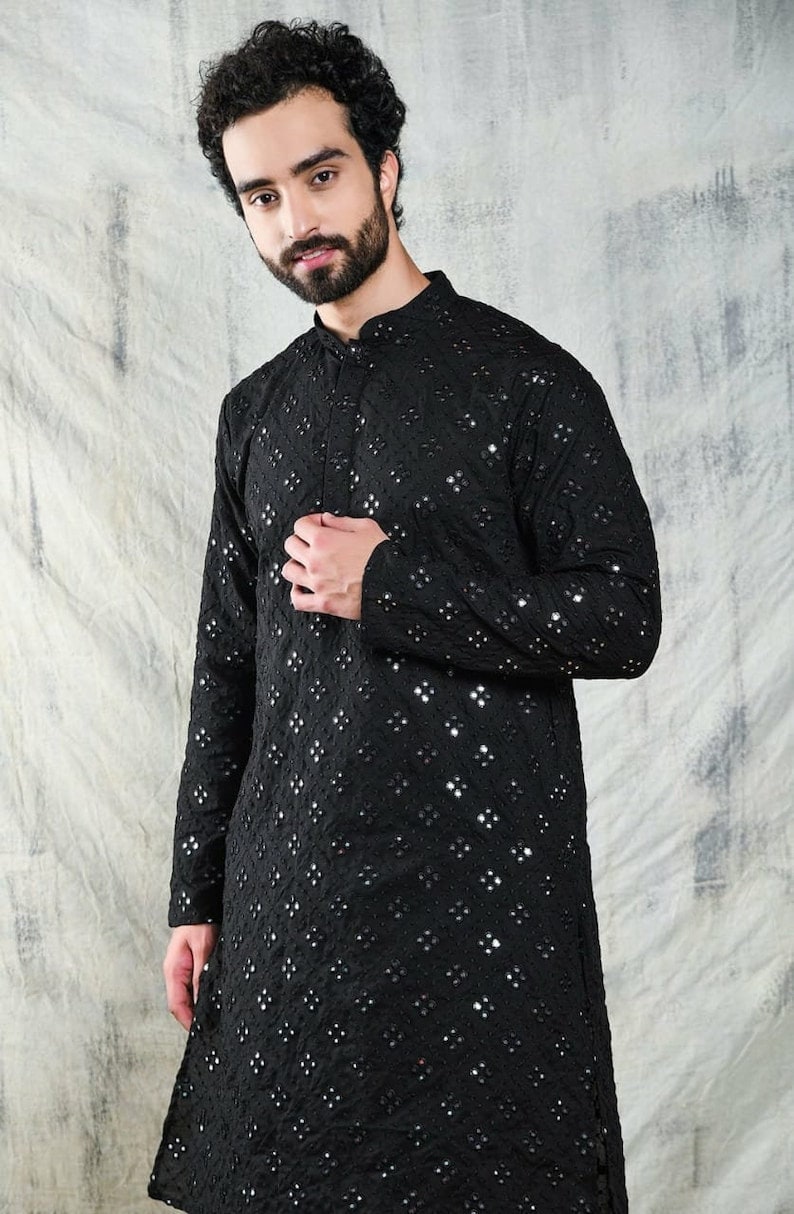 Mens Diwali Kurta Set for Man Chikankari Man Kurta Pajama Set Mirror ...