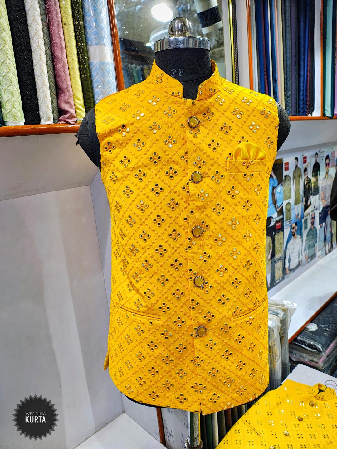 Classic Yellow Jodhpuri Jacket | Classic Men's Nehru Jacket | Classic ...