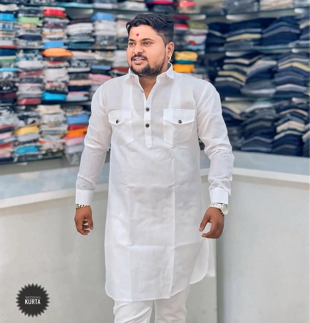Pathani for Men | White Pathani Kurta for Men | Double Pocket Pathani ...