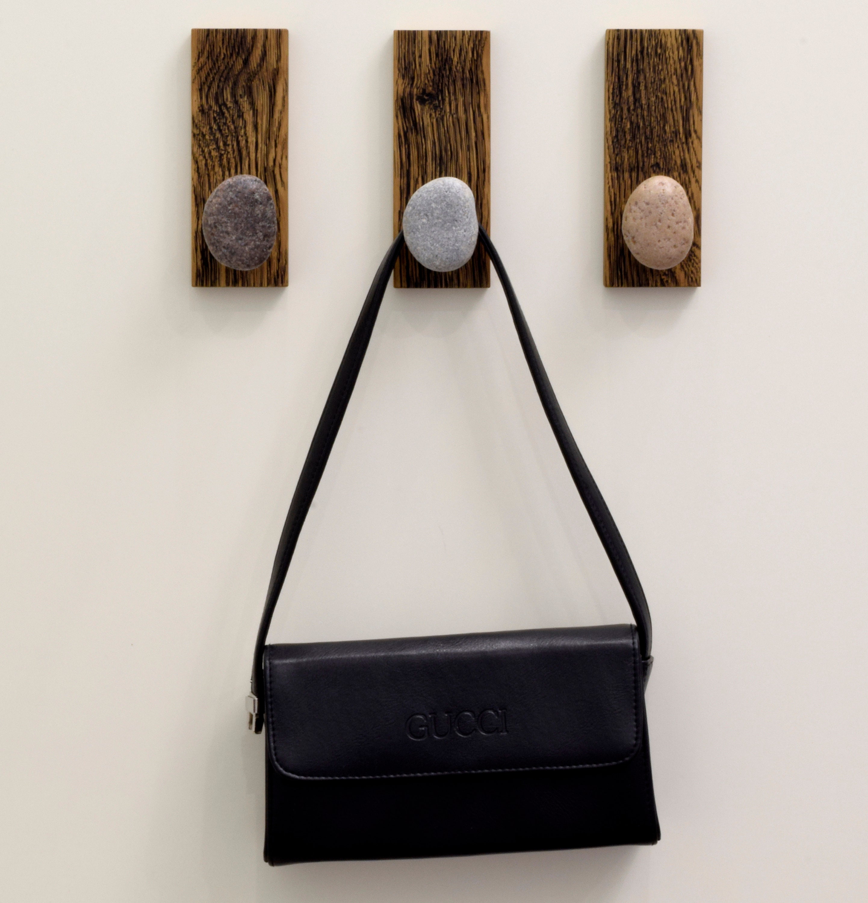 Beach Stone Towel Hooks and Holders. Natural Sea Stone Wall - Etsy