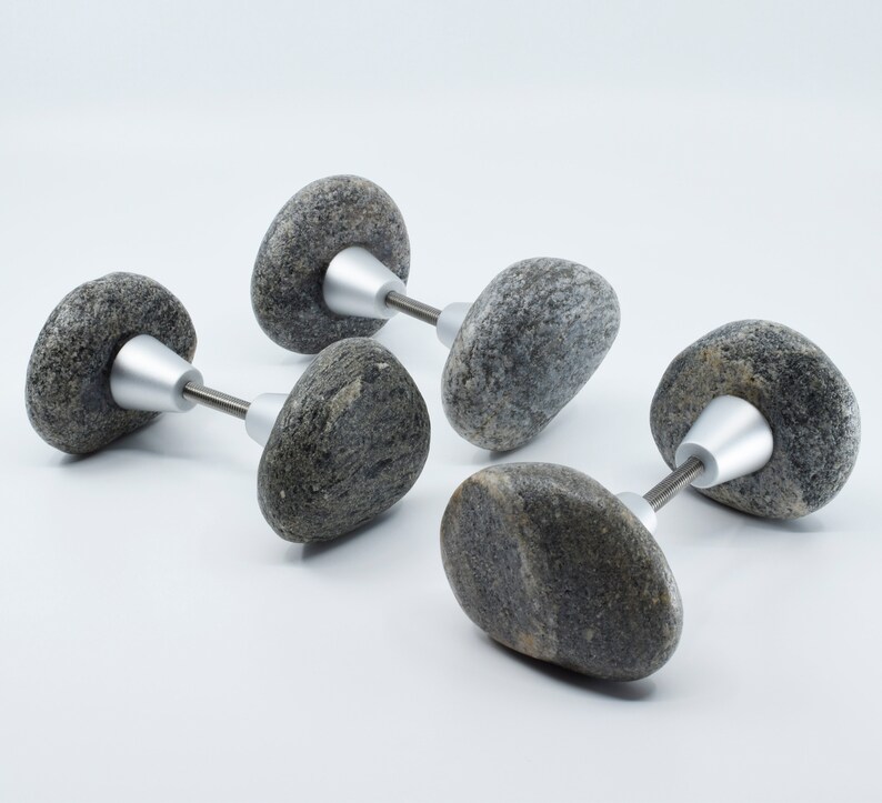 Natural Stone Door Handles Set - Beach-inspired Door Pulls, Unique ...