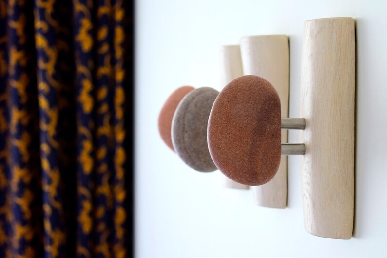 Unique Towel Robe Hooks and Holders. Natural Sea Stone Wall Coat ...