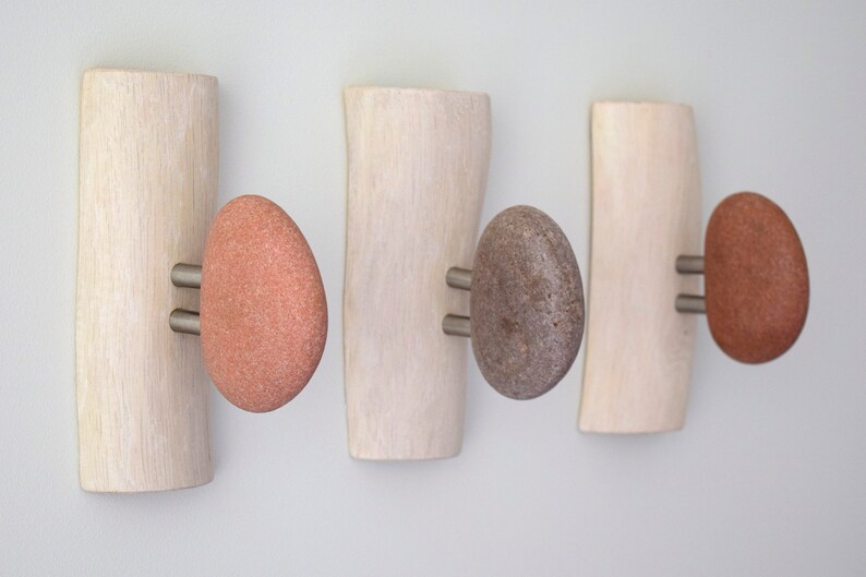 Unique Towel Robe Hooks and Holders. Natural Sea Stone Wall Coat ...