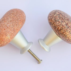 Beach Stone Cabinet Handle. Sea Rock Knob Pull for Drawer or Doors. Pebble Stone Pulls for ...