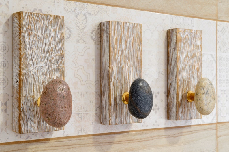 Sea Stone Towel Clothes Hooks and Holders - Natural Sea Stone Wall Coat ...