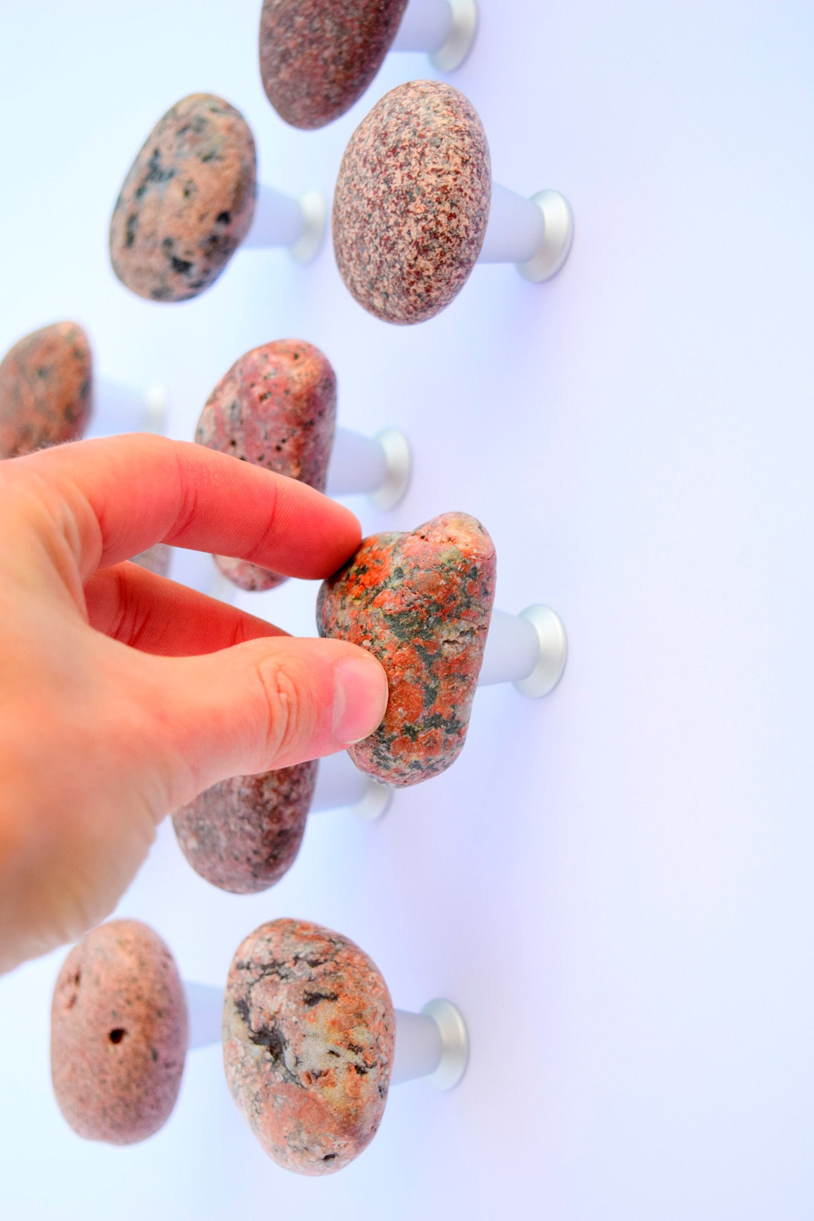 Beach Stone Cabinet Handle. Sea Rock Knob Pull for Drawer or Doors. Pebble Stone Pulls for ...