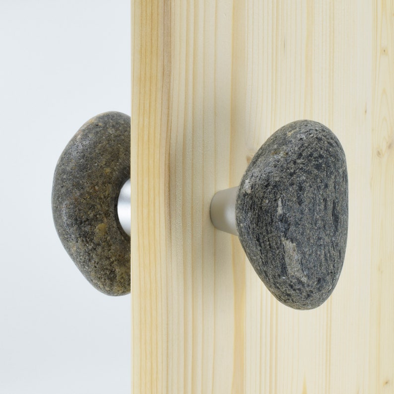 Natural Stone Door Handles Set - Beach-inspired Door Pulls, Unique ...