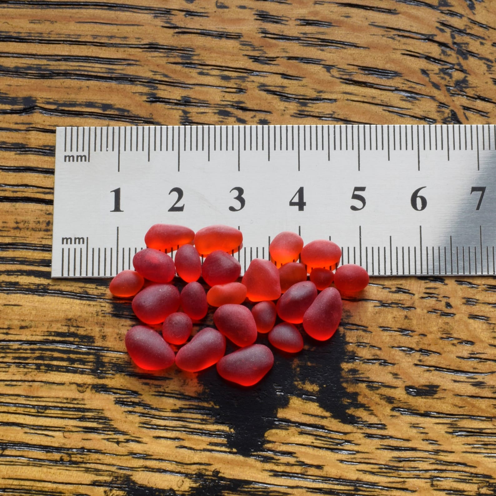 Red Tumbled and Smooth Glass, Red Tiny Jewelry Glass, Tumbled Pieces ...