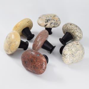 Natural Beach Stone Drawer Knobs, Unique Stone Knobs for Cabinets, Coastal Chic Furniture ...