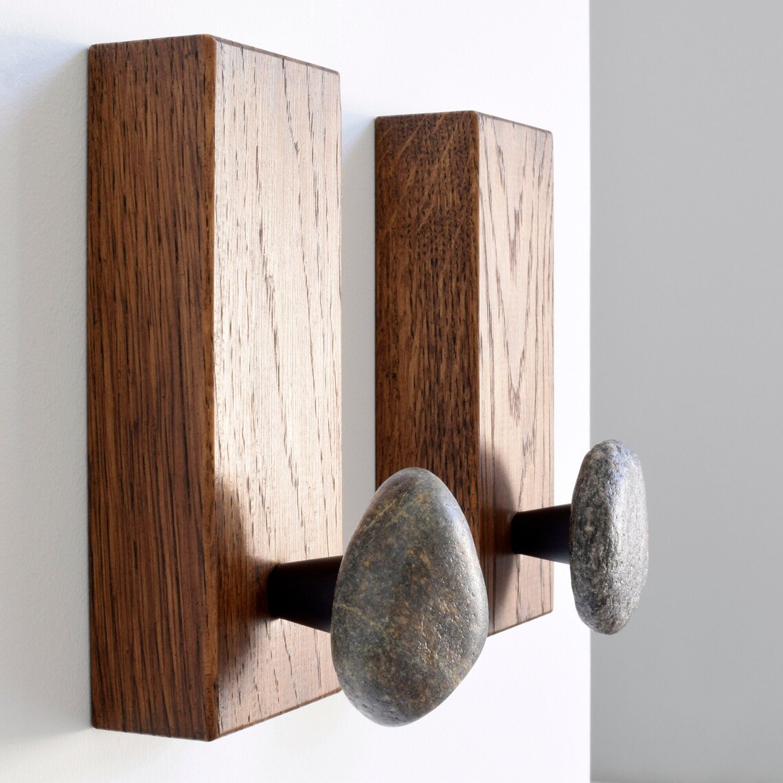 3 Pcs Wall Hooks With Natural Sea Stones Coat Hooks and Hangers Robe ...