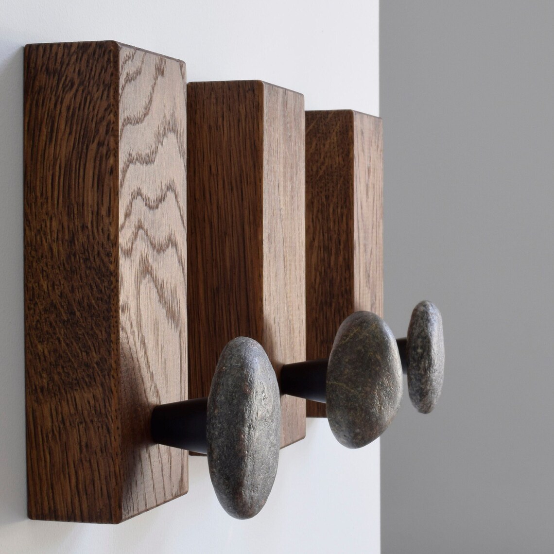 3 Pcs Wall Hooks With Natural Sea Stones Coat Hooks and Hangers Robe ...