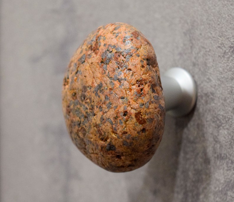 Beach Stone Cabinet Handle. Sea Rock Knob Pull for Drawer or Doors. Pebble Stone Pulls for ...