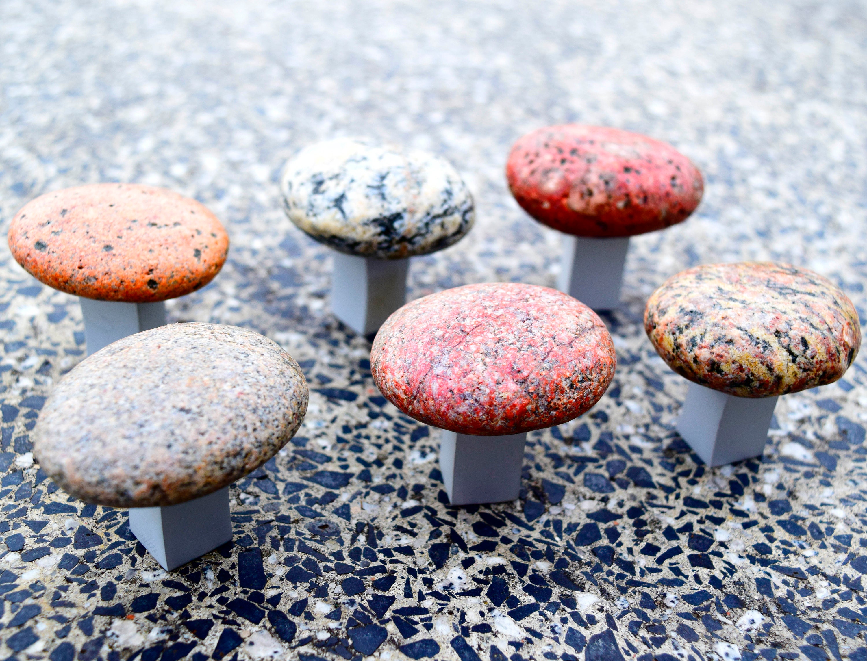Beach Pebble Stone Knobs, Kitchen and Bathroom Handles, Sea Stone Cabinet Handle. Marble Granite ...