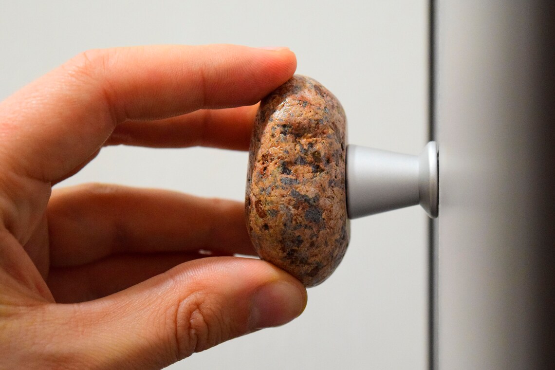 Beach Stone Cabinet Handle. Sea Rock Knob Pull for Drawer or Doors. Pebble Stone Pulls for ...