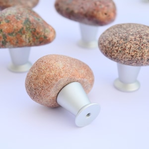 Beach Stone Cabinet Handle. Sea Rock Knob Pull for Drawer or Doors. Pebble Stone Pulls for ...