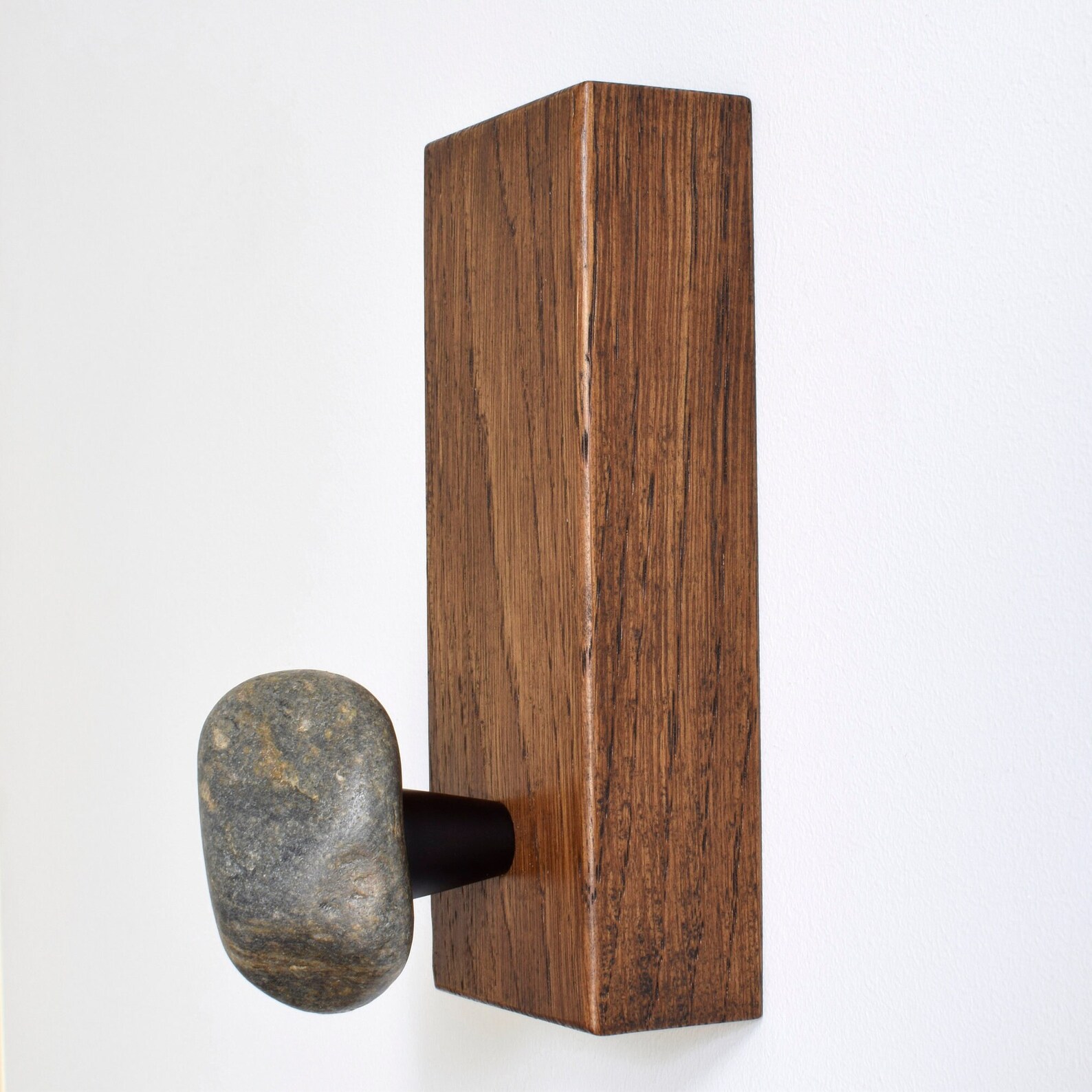 3 Pcs Wall Hooks With Natural Sea Stones Coat Hooks and Hangers Robe ...