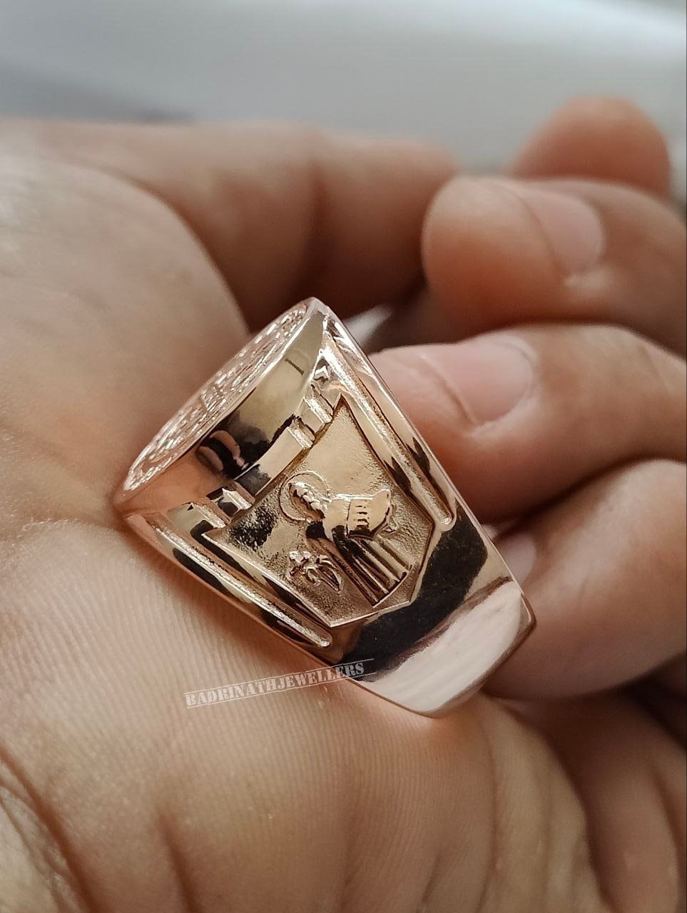 St Benedict Signet Pinky Ring for Men in Sterling Silver, Extraordinary ...