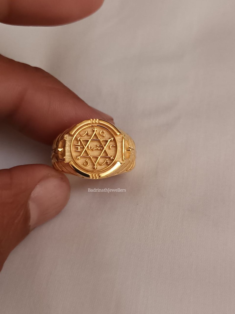 Sterling Silver King Solomon Ring: Grand Pentacle Jewish Jewelry ...