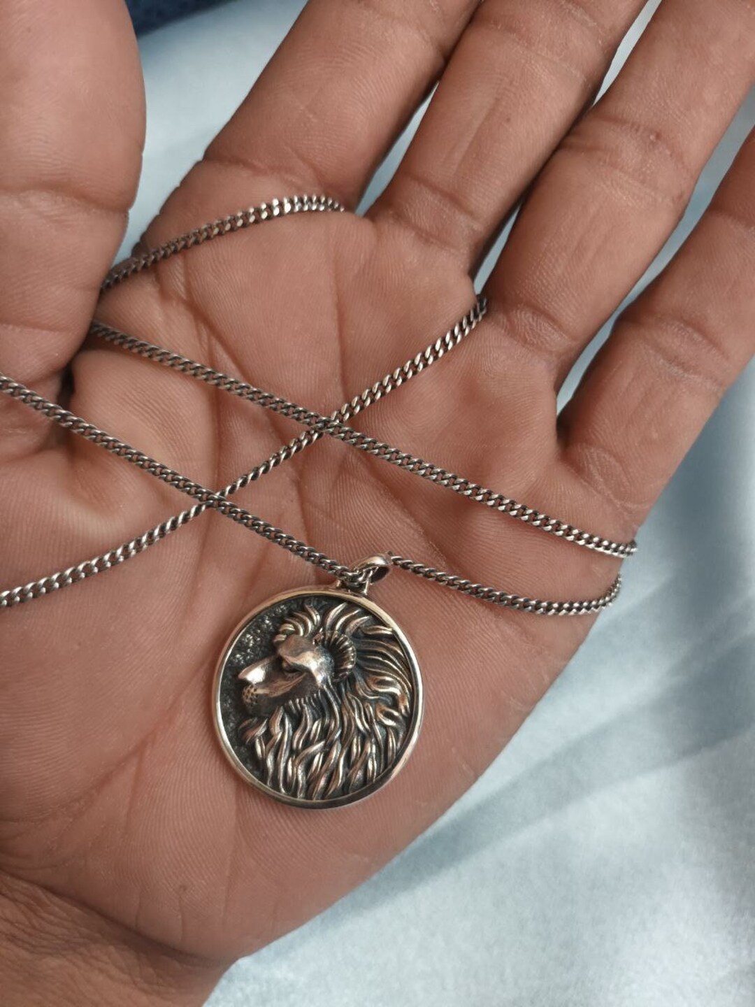 Silver Lion Pendant , Silver Lion Charm , Oxidized Silver Lion Head ...