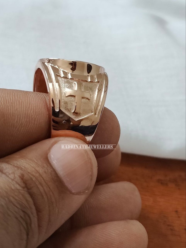 St Benedict Signet Pinky Ring for Men in Sterling Silver, Extraordinary ...