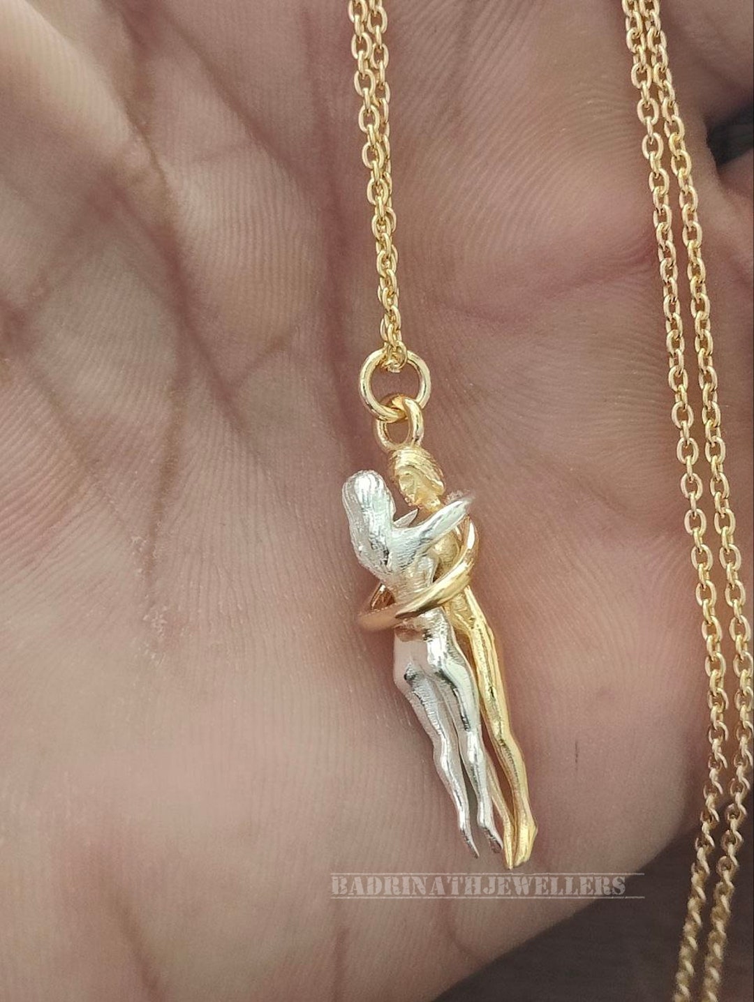 Couple's Embrace Pendant Necklace: Emotional Expression Jewelry,huging ...