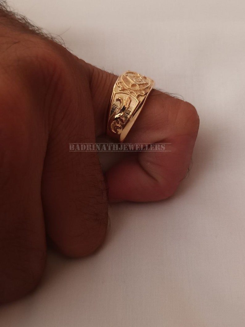 Rose Gold Plated Masonic Ring: Sterling Silver Freemason Band - Etsy