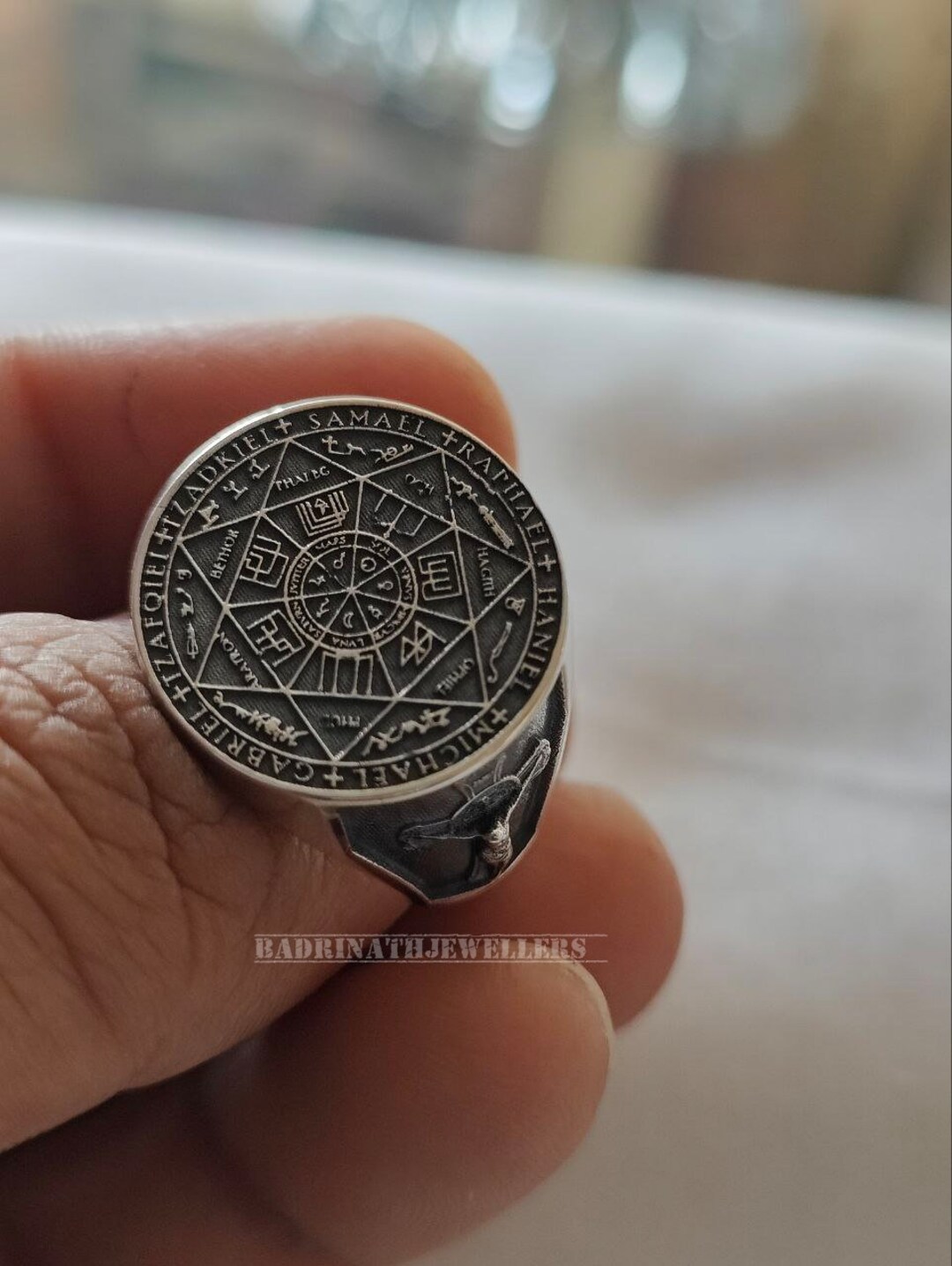 925k Silver Pentagram Ring,st Archangle Pentagram Ring,st Michael ...
