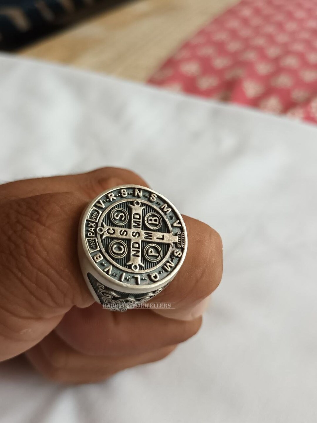 Saint Benedict Medal Ring| Mens Catholic St Benedict Exorcism Cross ...