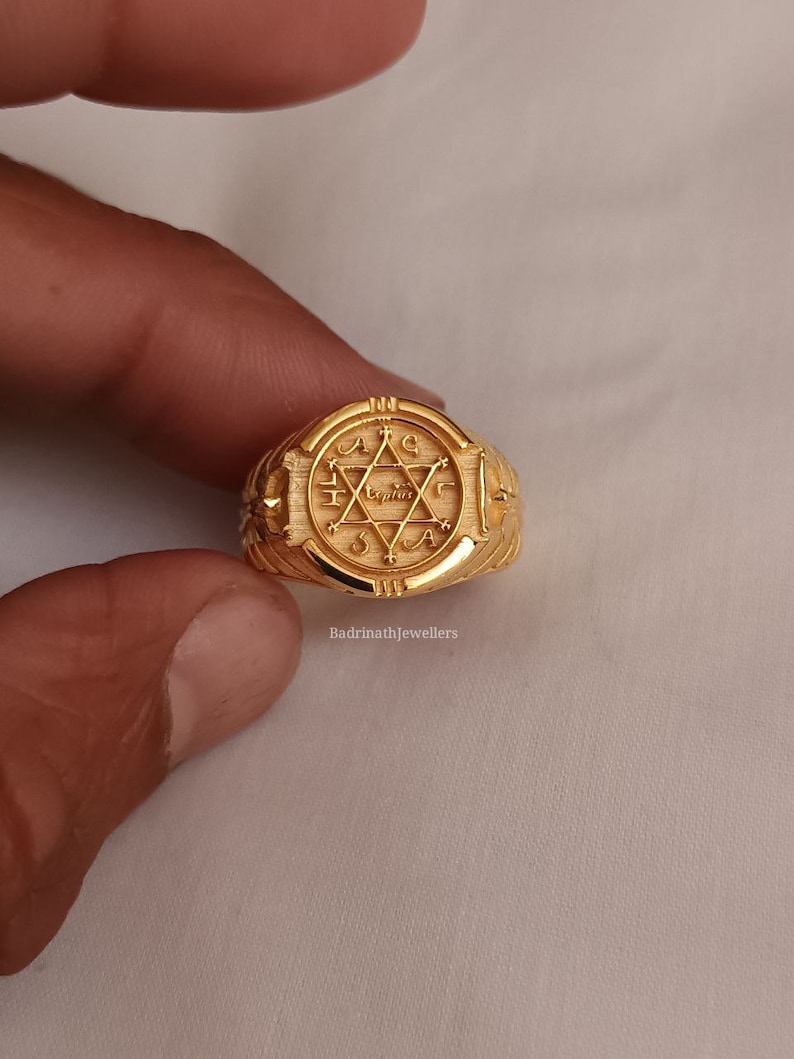 King Solomon Ring,925 Sterling Silver Solomon Ring,the Grand Pentacle of Solomon Ring,jewish ...