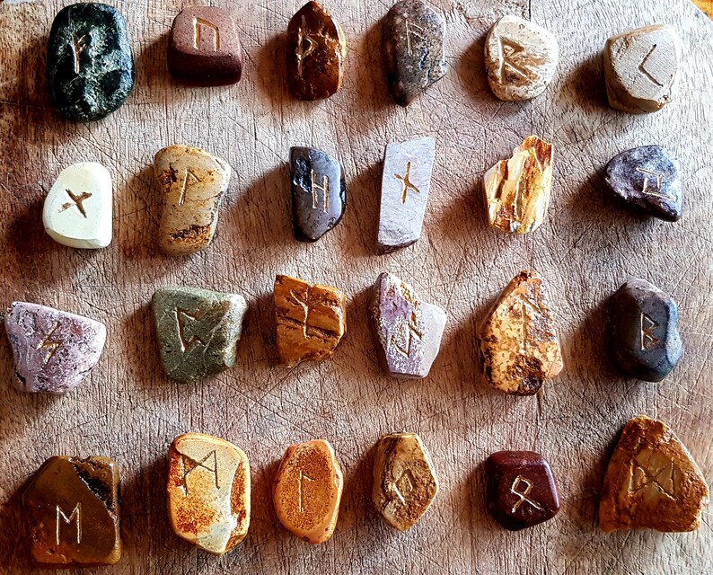 Runes | Elder Futhark| River Stone Set| Ritual Initiation | Divination ...