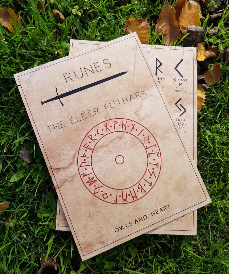Rune Guide Elder Futhark Runes Guide Sheet Scandinavian Runes Rune ...
