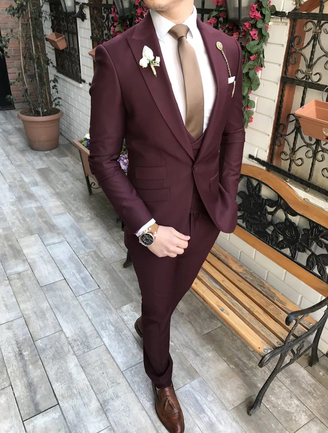 Men Burgundy Suits Designer Wedding Party Wear Suits - Etsy