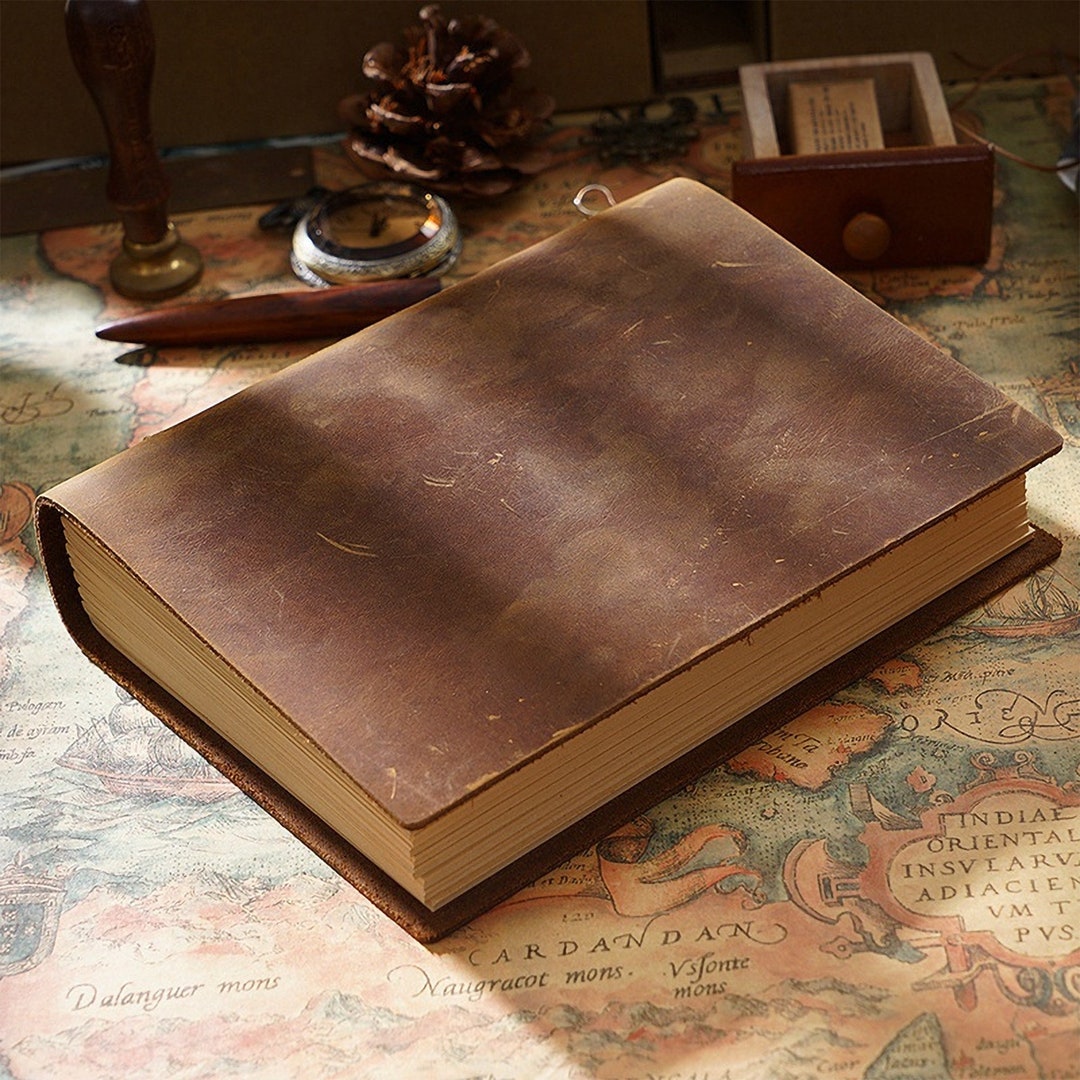 Original Handmade Retro Leather Sketchbook: Notebook With Daolin/kraft ...