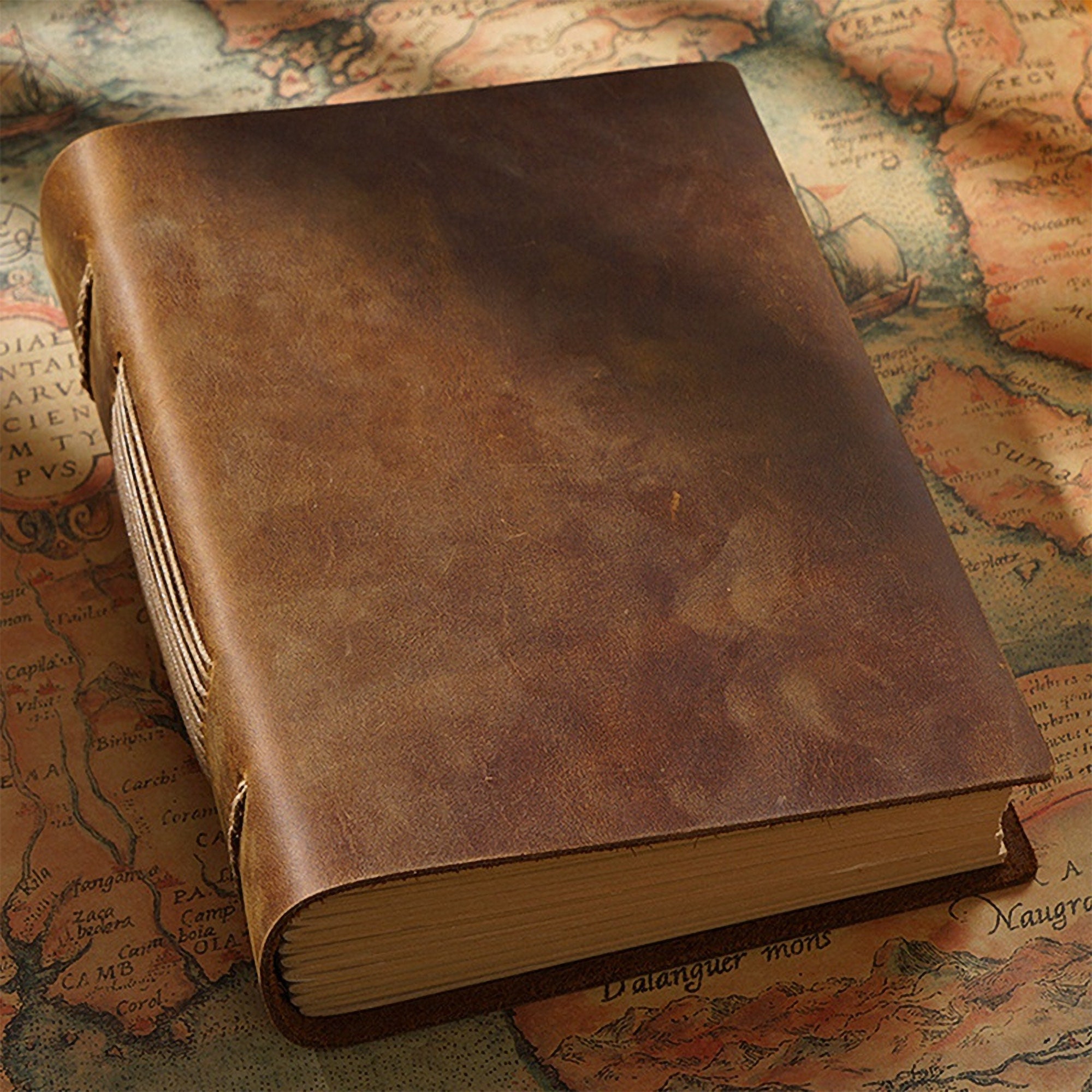 Original Handmade Retro Leather Sketchbook: Notebook With Daolin/kraft ...