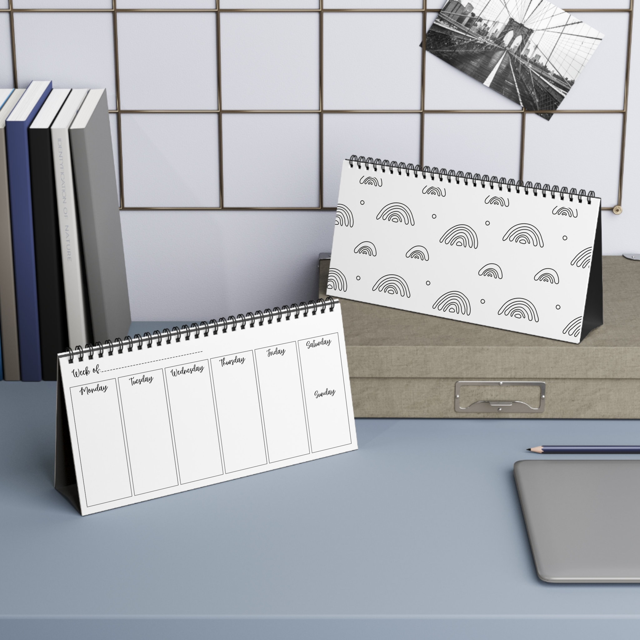 Rainbow Boho Weekly Desk Planner,keyboard Planner,weekly Planner,desk ...