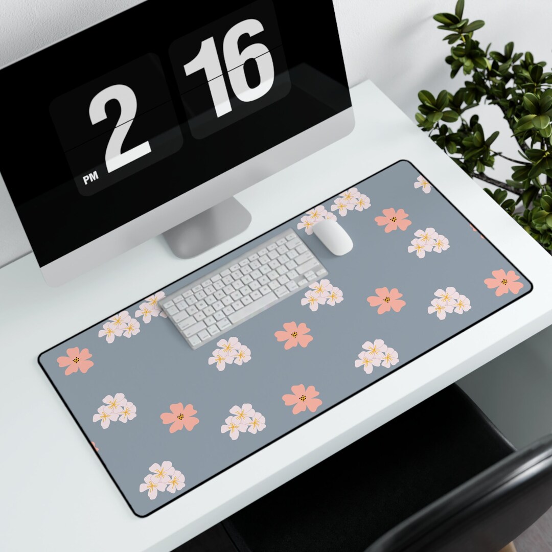 Floral Desk Pad,mouse Pad,minimalism,desk Mat,durable,non-slip Mouse ...