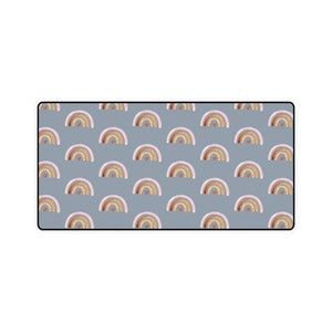Cute Gray Boho Rainbow Pattern LED Desk Pad,mouse Pad,minimalism,desk ...