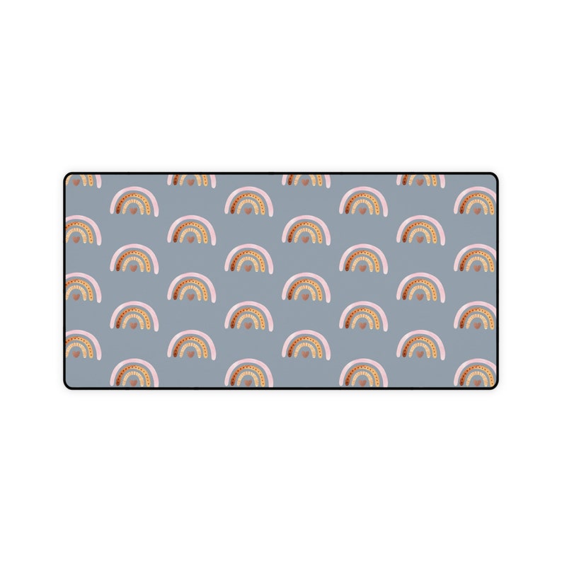 Cute Gray Boho Rainbow Pattern LED Desk Pad,mouse Pad,minimalism,desk ...