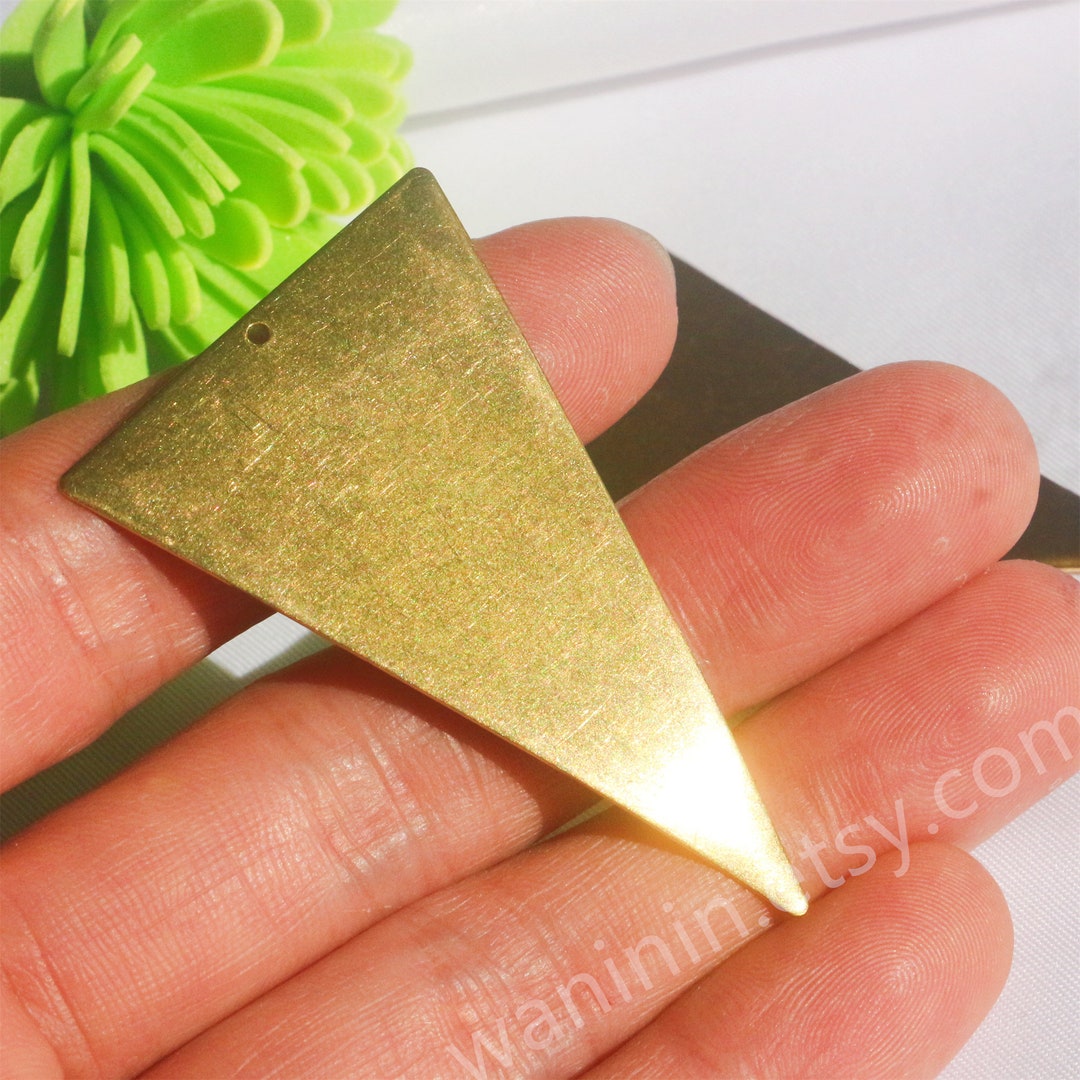 6pcs Brass Decorative Inverted Triangle Concave-convex Surface Single ...