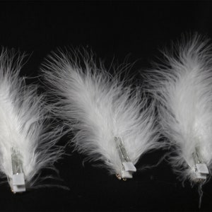 White Feather Embellished Crystal Stone Barrette - Etsy