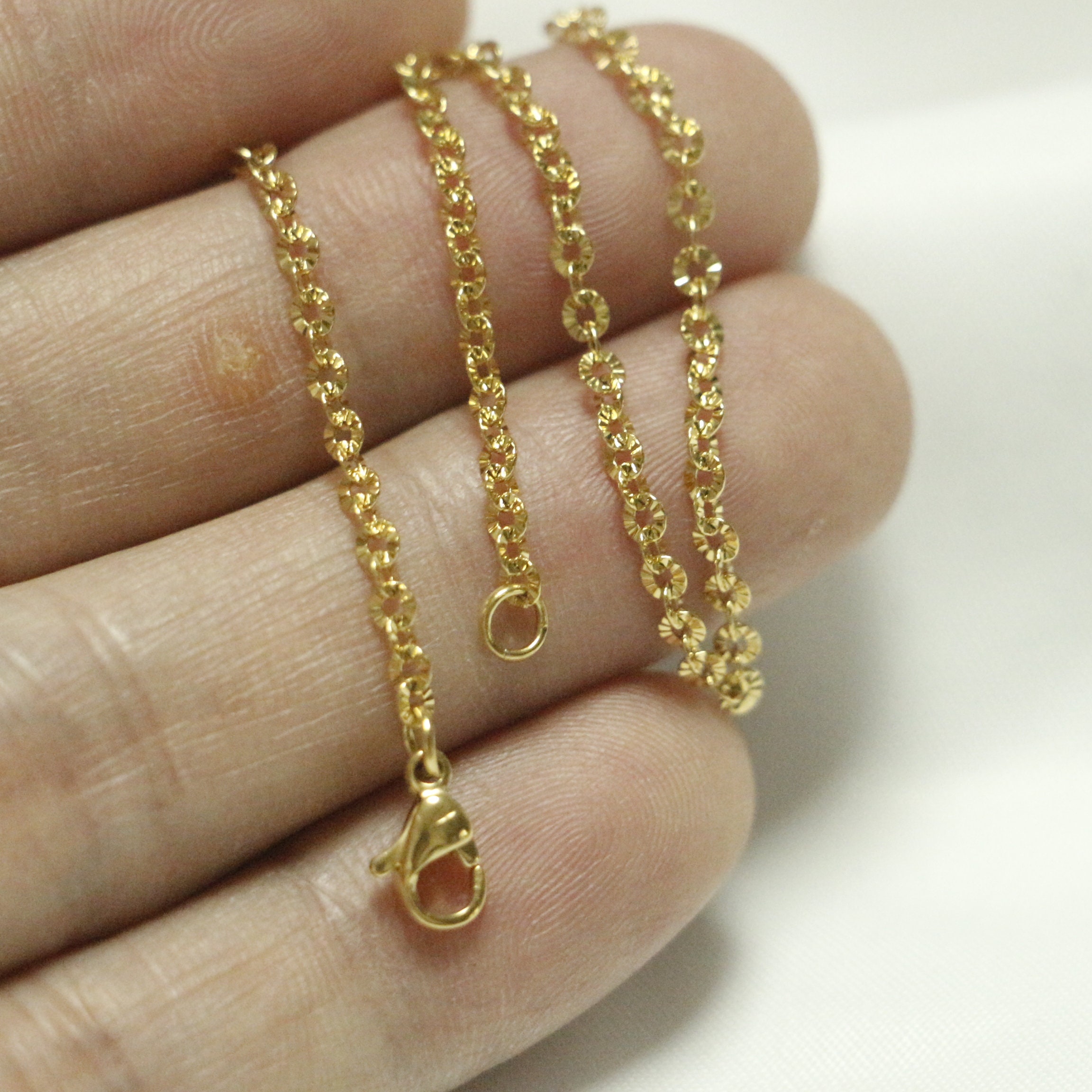18k Real Gold-plated Collarbone Necklace-hollow O-shaped Link ...