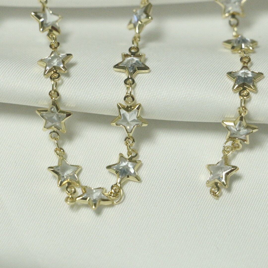 14k Copper Clad Gold Zircon Chain-geometric Pattern Chain-pentagonal ...