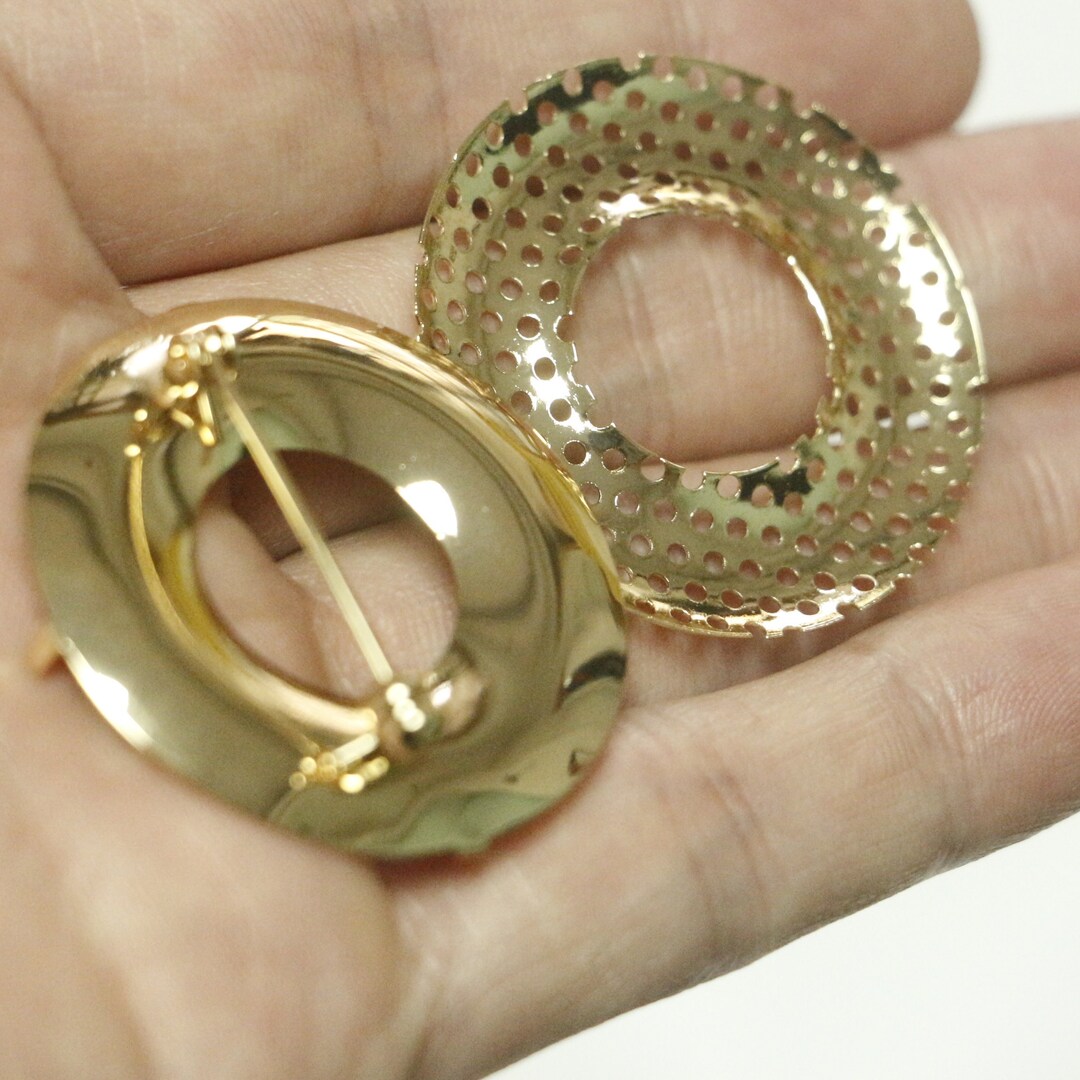 Gold-plated Brooch Backing: DIY Jewelry Making Accessory (38mm, 4pcs ...
